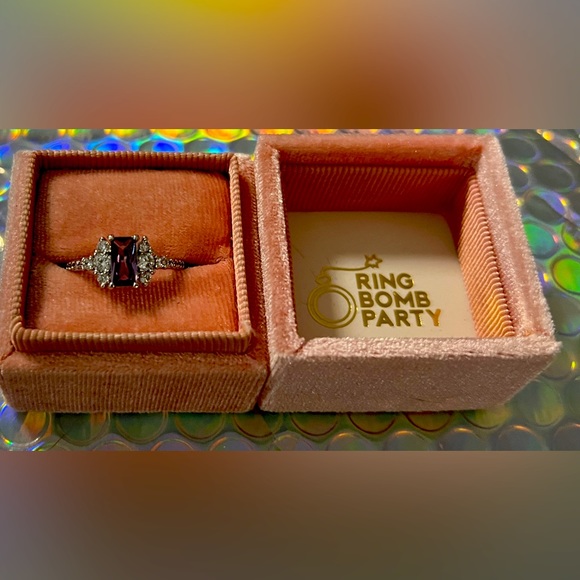 Bomb Party | Jewelry | Ring Bomb Party Size 7 Amethyst And Cubic | Poshmark